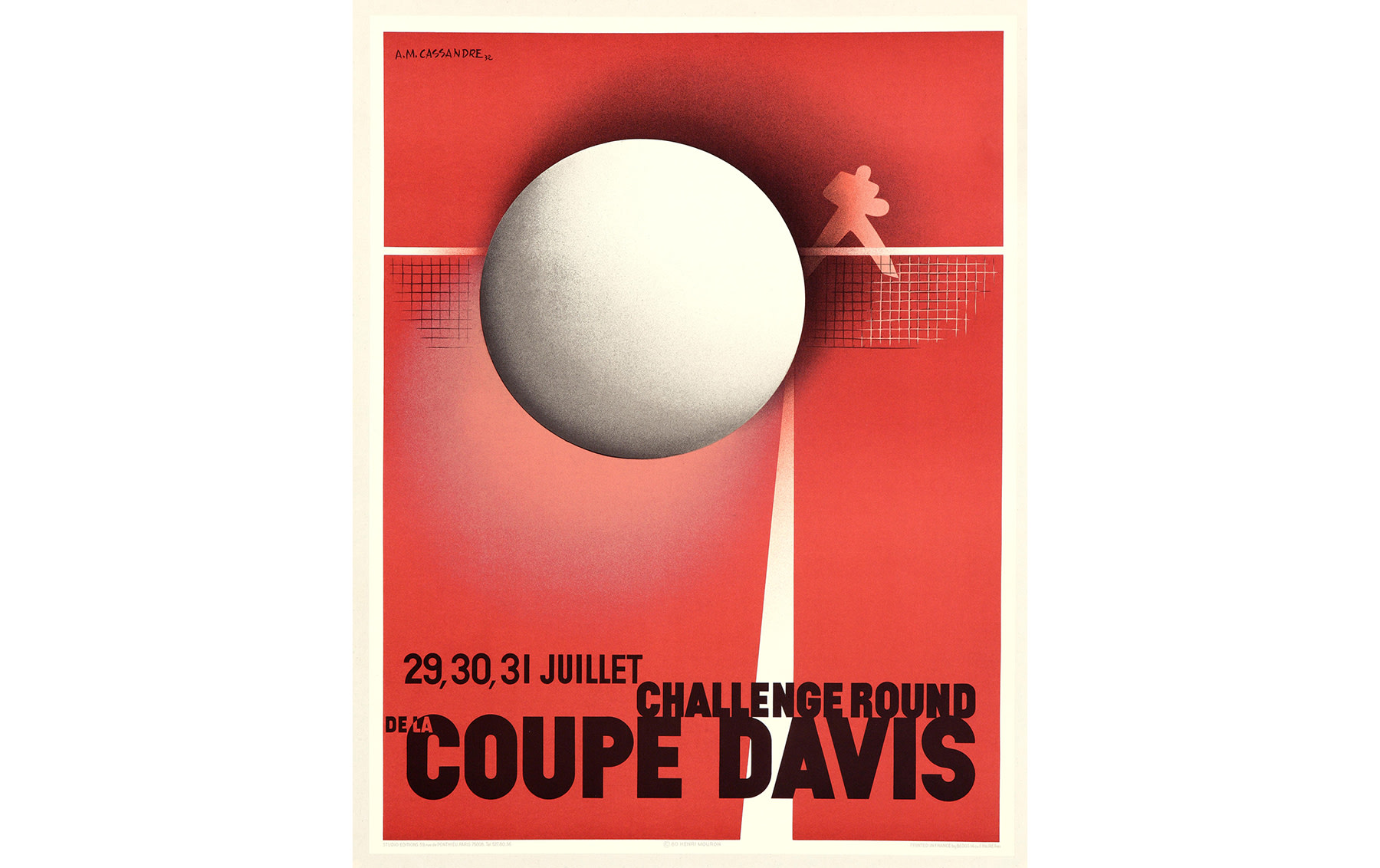 Challenge Round De La Coupe Davis Poster By Am Cassandre 1980 Gooding And Company